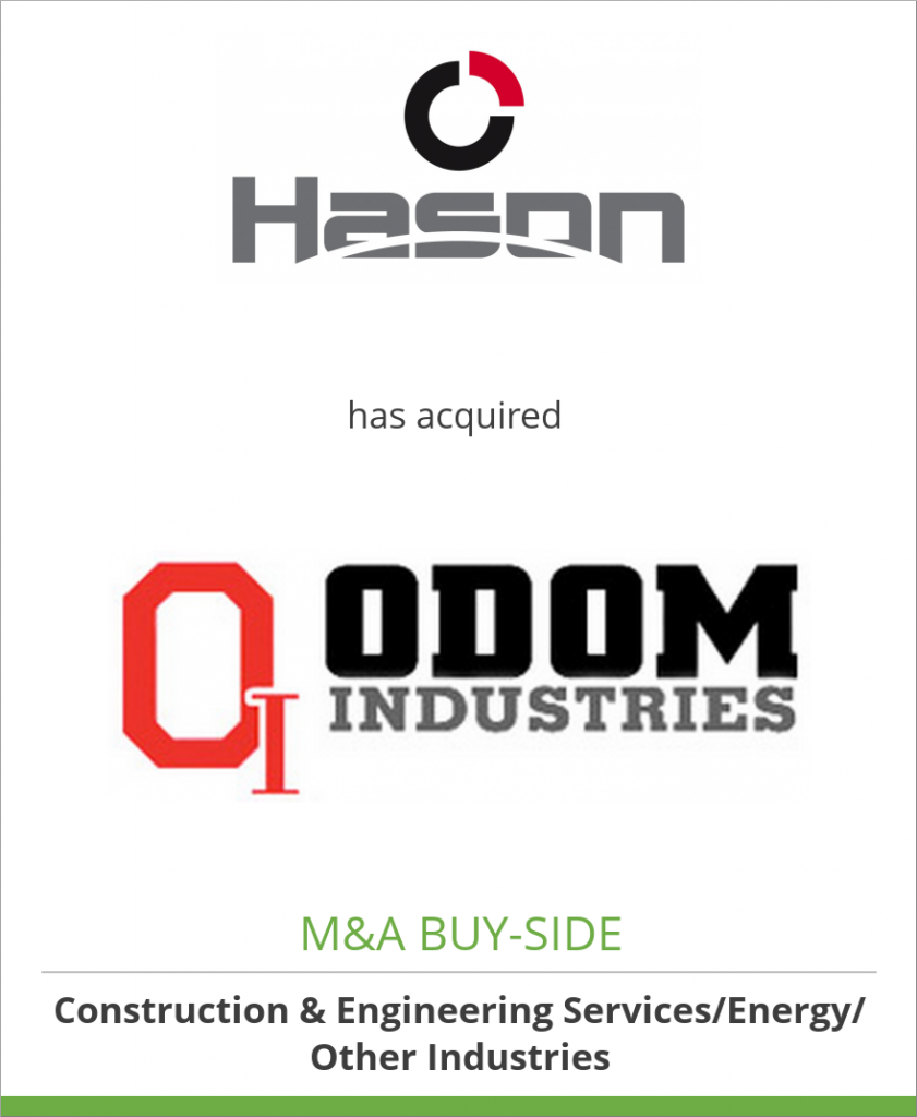 Hason Steel Inc. has acquired Odom Industries, Inc. – Capital Alliance